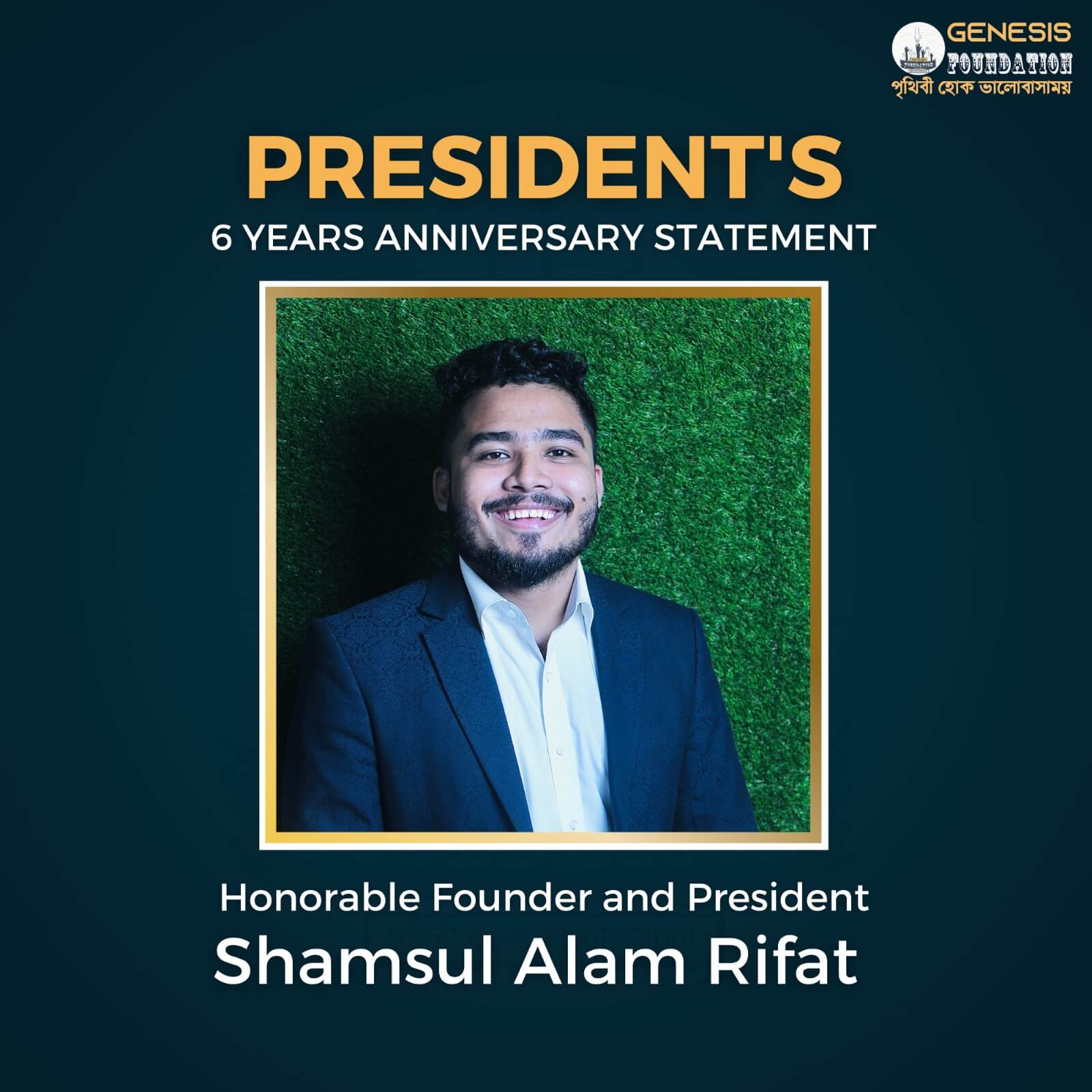 Founder & President Speech of Genesis Foundation - Genesis Foundation